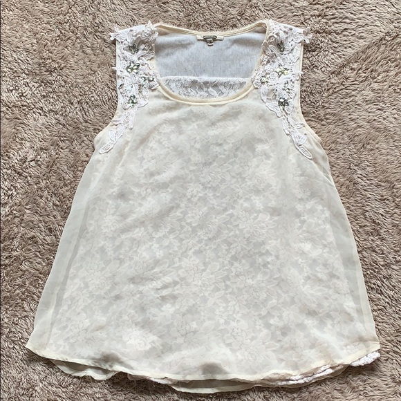 Miss Me | Tops | Miss Me Sheer Lace Layered Tank Top | Poshmark